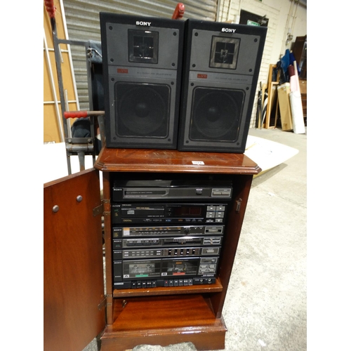 A Retro Sony Music Centre Within A Cabinet