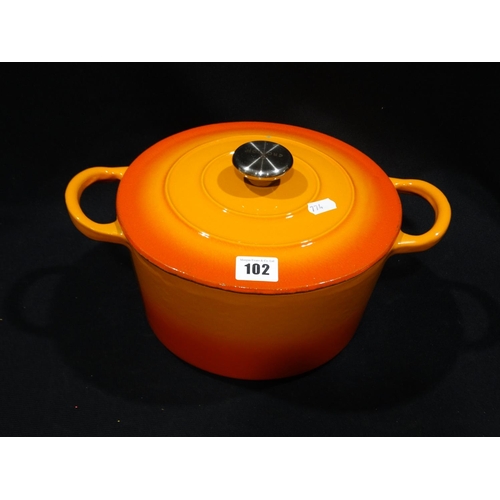 A Crofton Cast Iron & Enamel Lidded Pot
