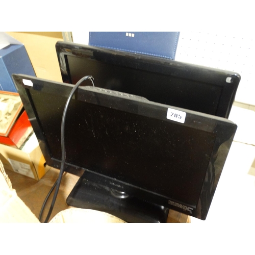 Two Small Flat Screen TVs