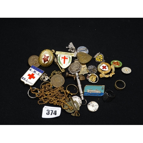 A Collection Of Vintage Pin Badges Etc