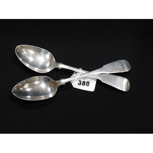 Two Georgian Silver Table Spoons, Edinburgh 1813 & 1817