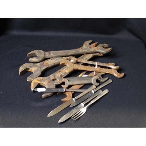 Six 2nd World War Military Stamped Spanners With Others, Together With ...