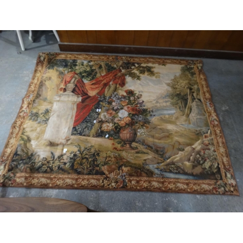 A 20thc Tapestry Work Panel, Showing A Classical Garden With Urns ...