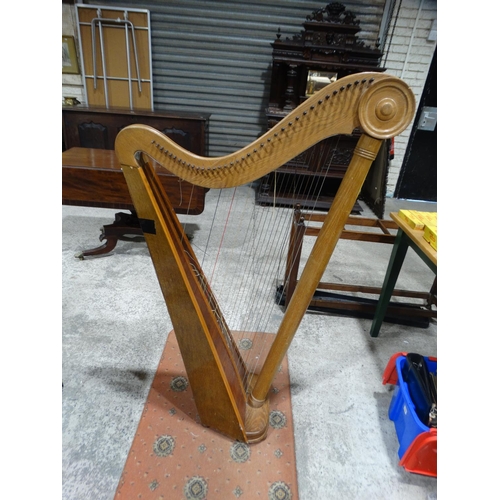 An Oak Welsh Harp Believed To Be One Of Three Only By Anglesey Maker ...