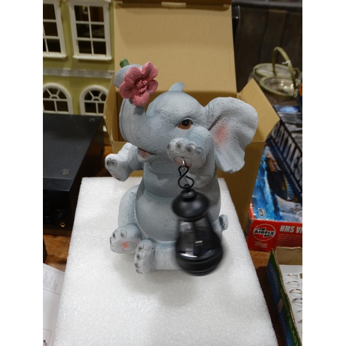 A New & Boxed Solar Powered Elephant Garden Ornament