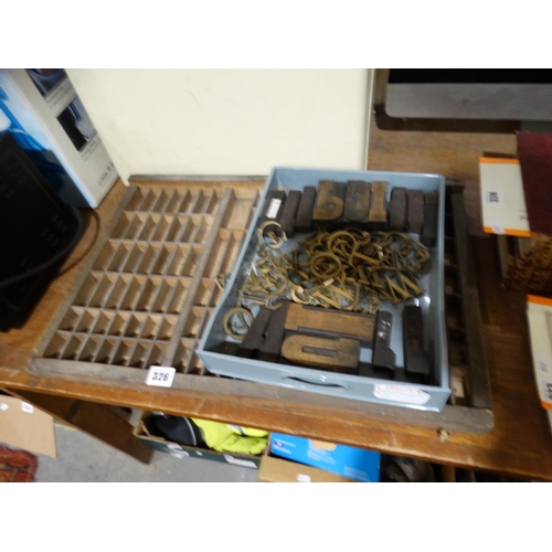 A Vintage Printers Tray & Lettering