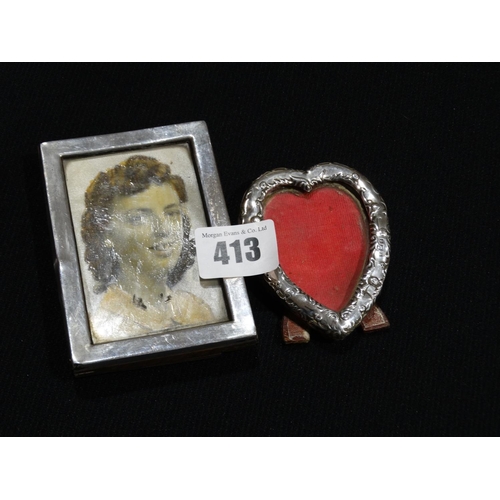 Two Small Silver Bordered Photo Frames