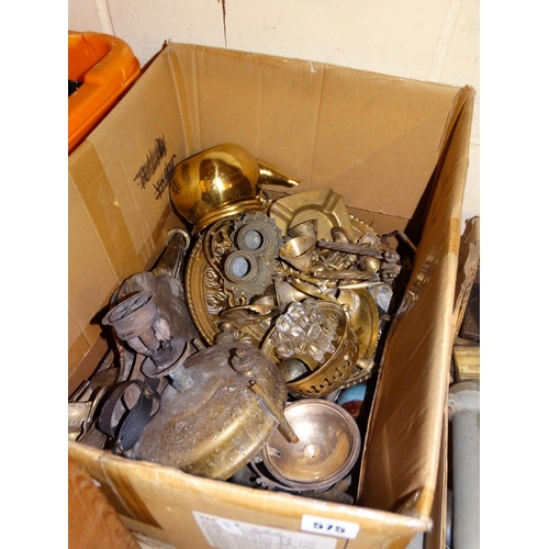 A Box Of Mixed Brassware