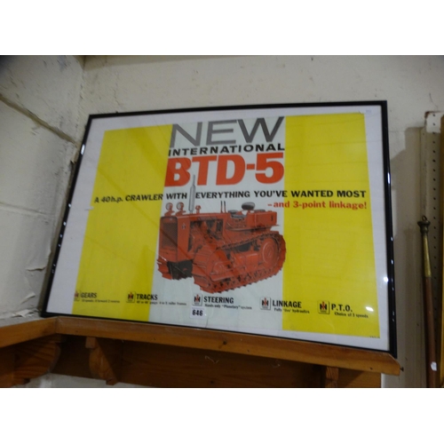 A Framed Coloured Advertising Poster For New International Crawler