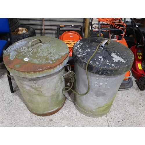 Two Galvanized Bins