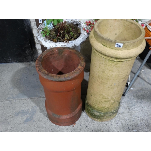 Two Chimney Pot Planters