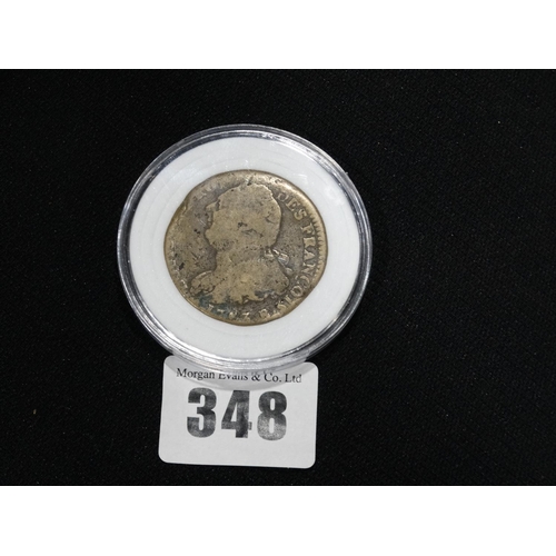 A 1793 French Louis XVI (16th) Two Sol Coin