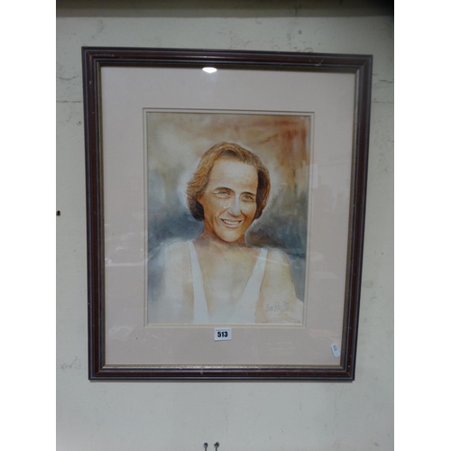 Brian Entwistle, Watercolour Portrait Study, Signed