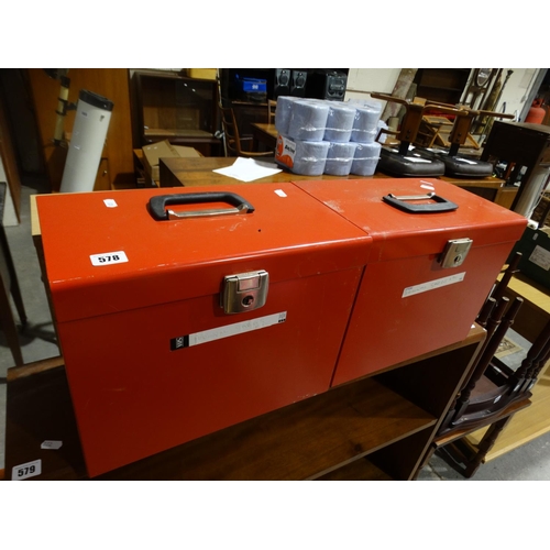 Two Metal File Boxes