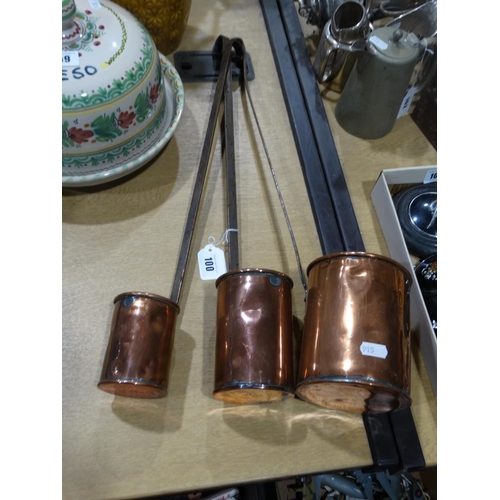 Three Antique Copper Measures