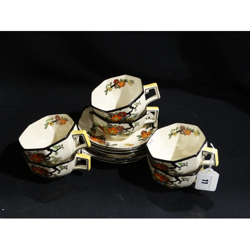 A Twelve Piece Royal Doulton Woburn Pattern Tea Set
