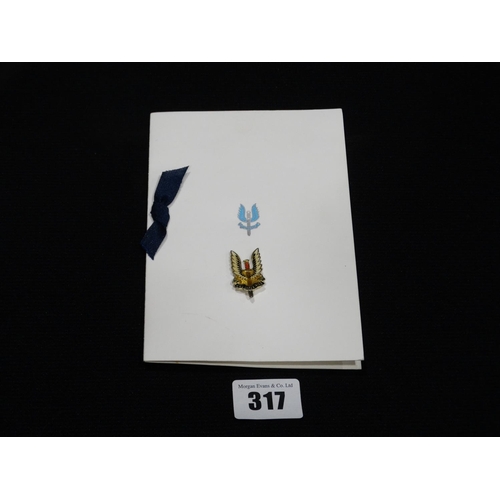 A Christmas Card & Pin Badge From The Commanding Officer & All Ranks 22 SAS