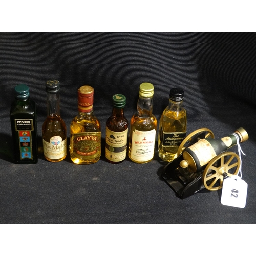 A Group Of Seven Whisky & Brandy Miniatures
