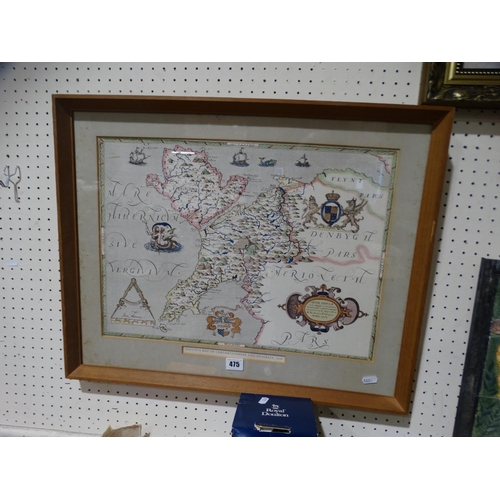 A Reproduction Saxton Map Of North Wales