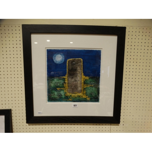 Elfyn Roberts, Screen Print With Gold Leaf, Showing An Ancient Celtic ...