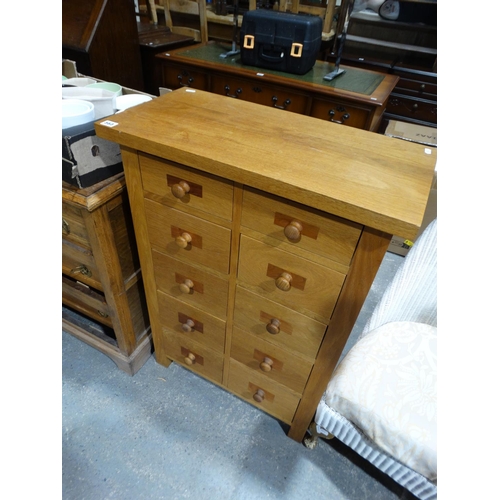 A Hardwood Ten Drawer Chest