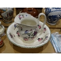 A Cauldon Pottery Floral Decorated Wash Jug & Basin