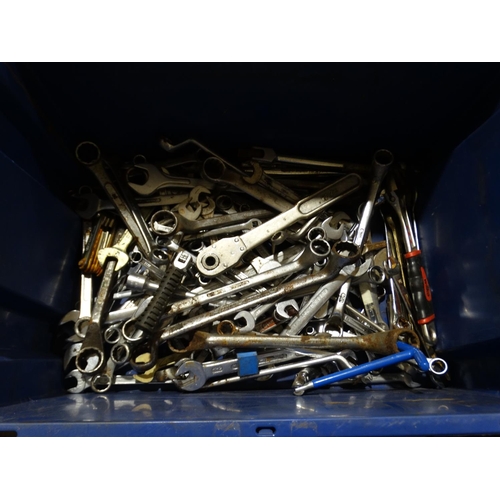 A Box Of Combination Spanners & Other Tools