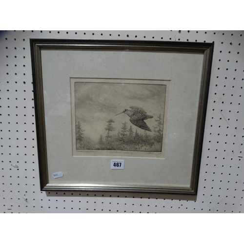 An Artists Proof Engraving, Titled "Woodcock Rising" By Philip Snow