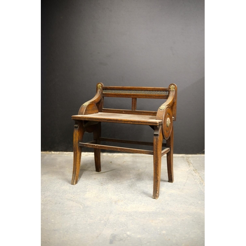 In The Manner Of James Shoolbred & Co, An Oak Hall Stool With Brass ...