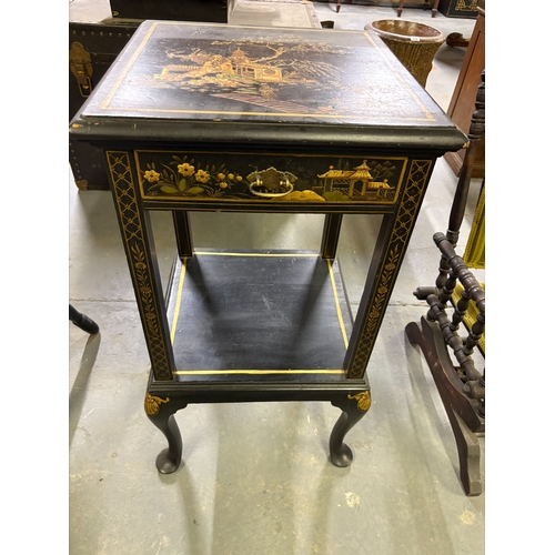 A Late Victorian Chinese Lacquerwork Side Table With Single Drawer ...