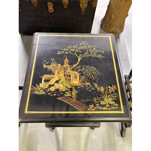 A Late Victorian Chinese Lacquerwork Side Table With Single Drawer ...