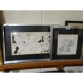 Ken Pyne, Two Framed Newspaper Cartoon Strips, One Featuring Margaret ...