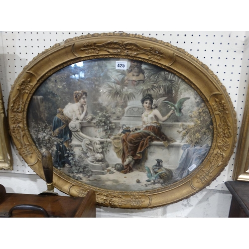 An Oval Gilt Framed Classical Scene Print