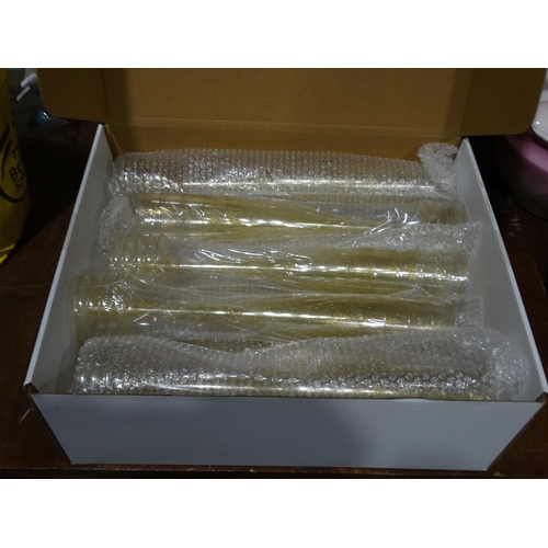 A New & Boxed Set Of 50 Ornate Plastic Champagne Flutes