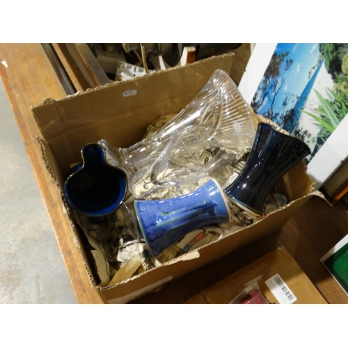 A Box Of Pottery & Glassware
