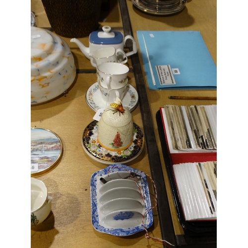 A Spode Copeland Toast Rack, Beehive Honeypot Etc
