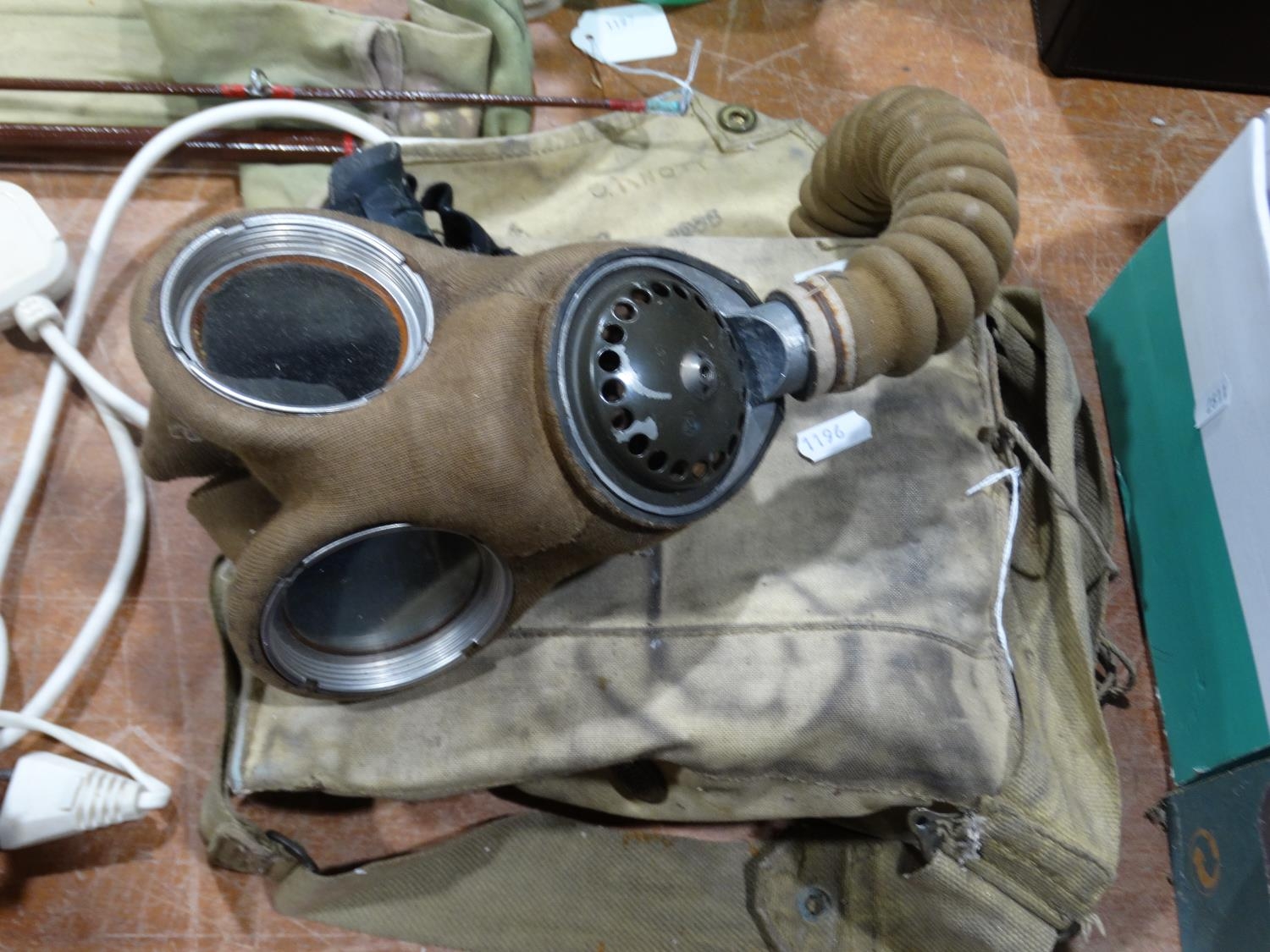 A World War II Gas Mask & Canvas Case
