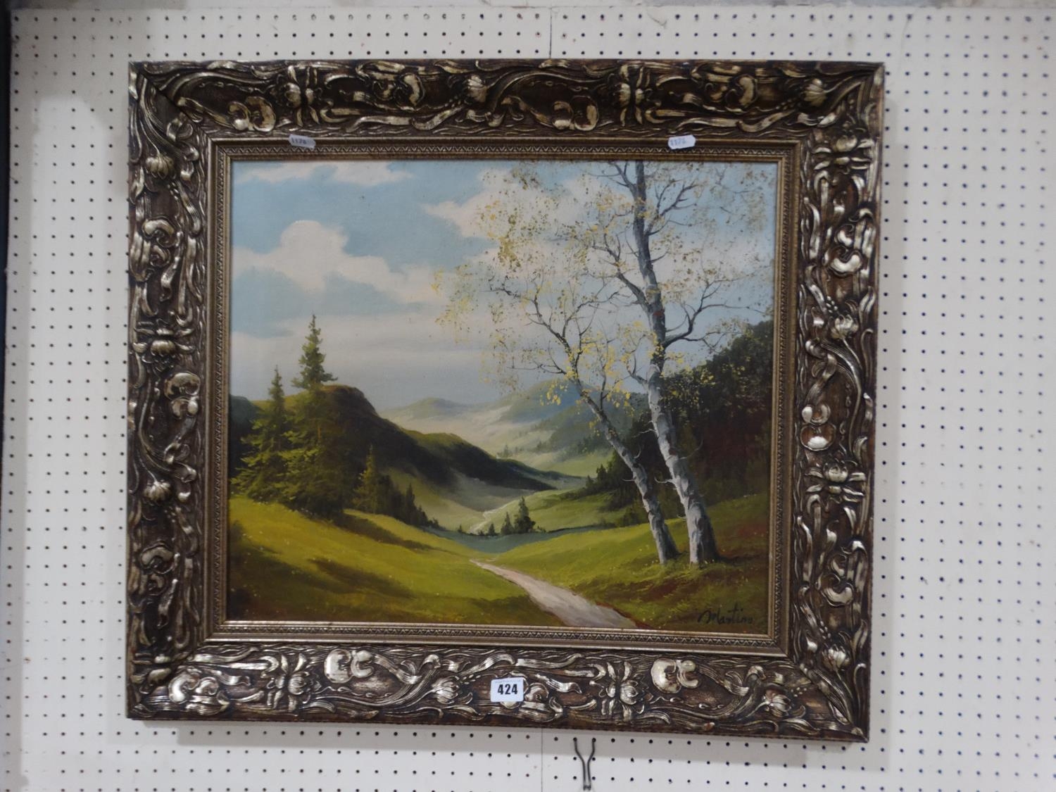 An Oil On Canvas Framed Landscape Study Of Mountains