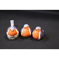 Three Royal Crown Derby Robin Paperweights