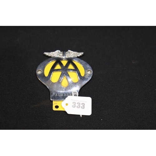 A Vintage AA Motoring Badge