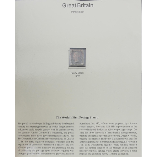 TWO VICTORIAN PENNY BLACK POSTAGE STAMPS 'The World's First Postage ...