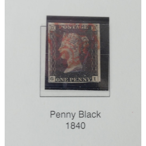 TWO VICTORIAN PENNY BLACK POSTAGE STAMPS 'The World's First Postage ...