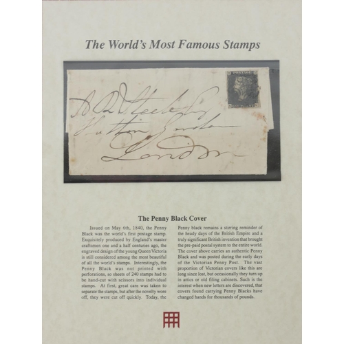 TWO VICTORIAN PENNY BLACK POSTAGE STAMPS 'The World's First Postage ...