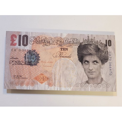 BANKSY, BN 1974, A DI FACED TENNER, OFFSET LITHOGRAPH Ten pound note ...