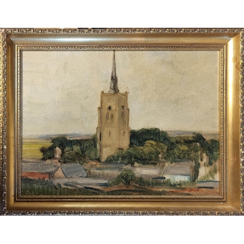 SIR RALPH RICHARDSON, 1902 - 1983, OIL ON BOARD Whitchurch, signed ...