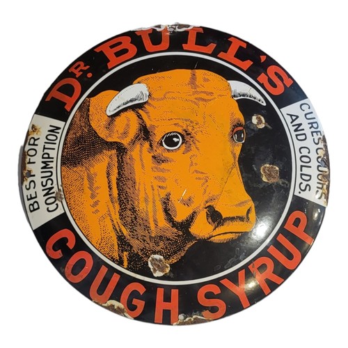 DR. BULLS COUGH SYRUP, A VINTAGE ADVERTISING SIGN. (31cm) Condition ...