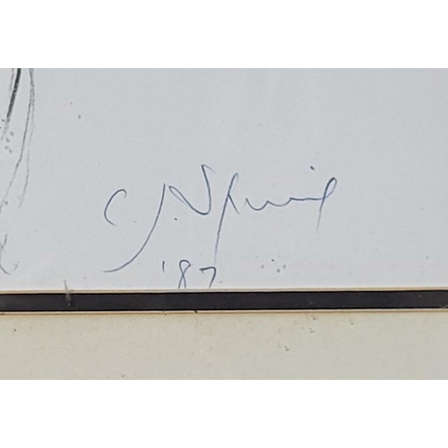 CHRIS SPRING, A 20TH CENTURY PASTEL NUDE STUDY Reclining female, signed ...