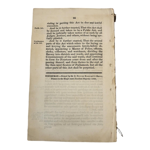 LAW: AN ACT FOR REGULATING THE POLICE OF THE BARONY OF GORBALS IN THE ...