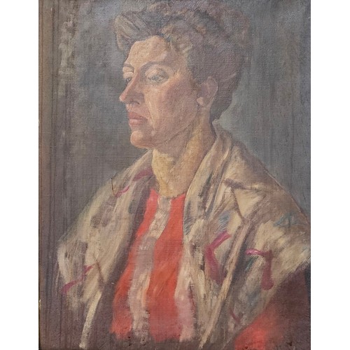 AN EARLY/MID 20TH CENTURY DOUBLE SIDED OIL ON CANVAS, PORTRAIT OF A ...