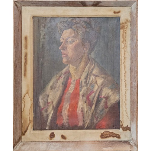 AN EARLY/MID 20TH CENTURY DOUBLE SIDED OIL ON CANVAS, PORTRAIT OF A ...